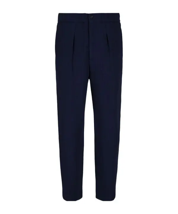 Giorgio Armani Pleated Detail Corduroy Trousers - Black
