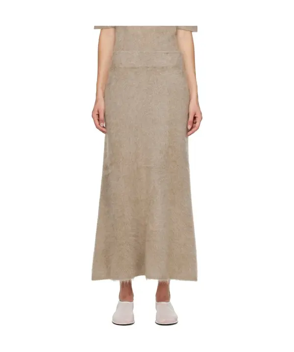 LISA YANG Asta Midi Skirt - Nude