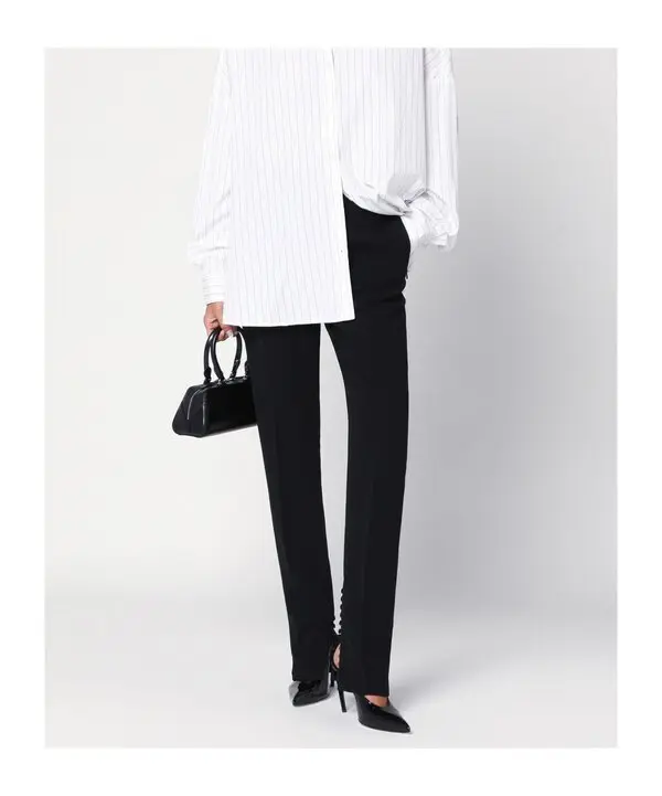 Dries Van Noten Trousers With Button Detailed Slits