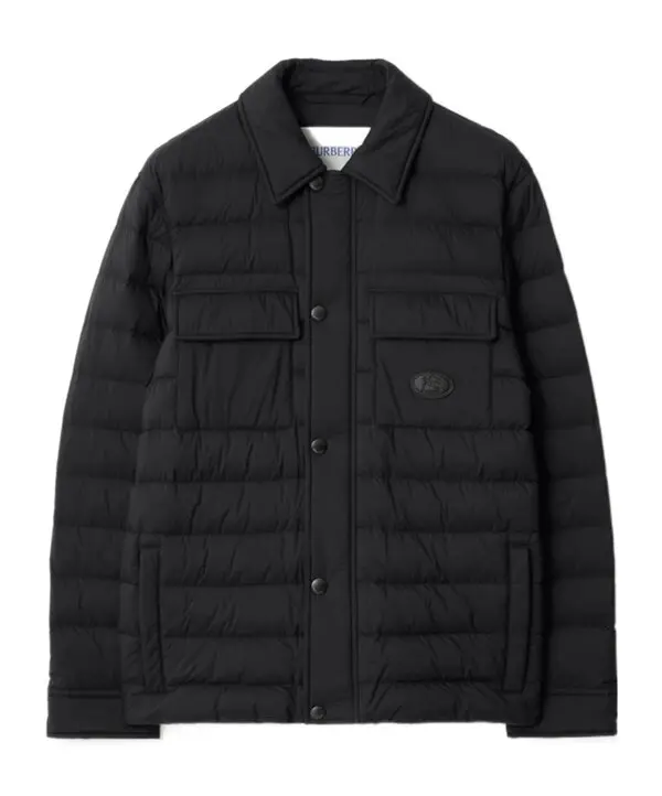 Burberry Logo Patch Quilted Padded Overshirt - Black