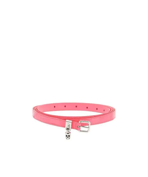 Alexander McQueen Skull Charm Buckle Belt - Pink