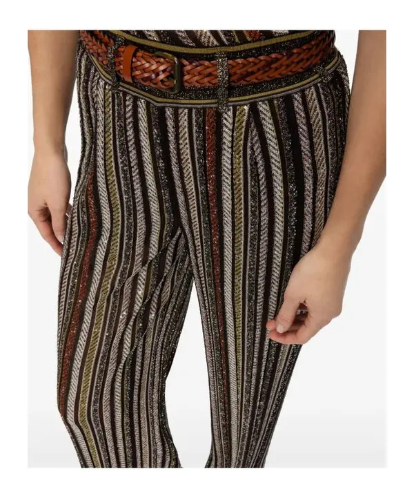 Missoni Chevron Stripe Knit Lamé Sequined Trousers - Multicoloured