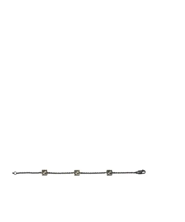 Fendi Ff Cube Link Bracelet - Silver And Ruthenium Metals