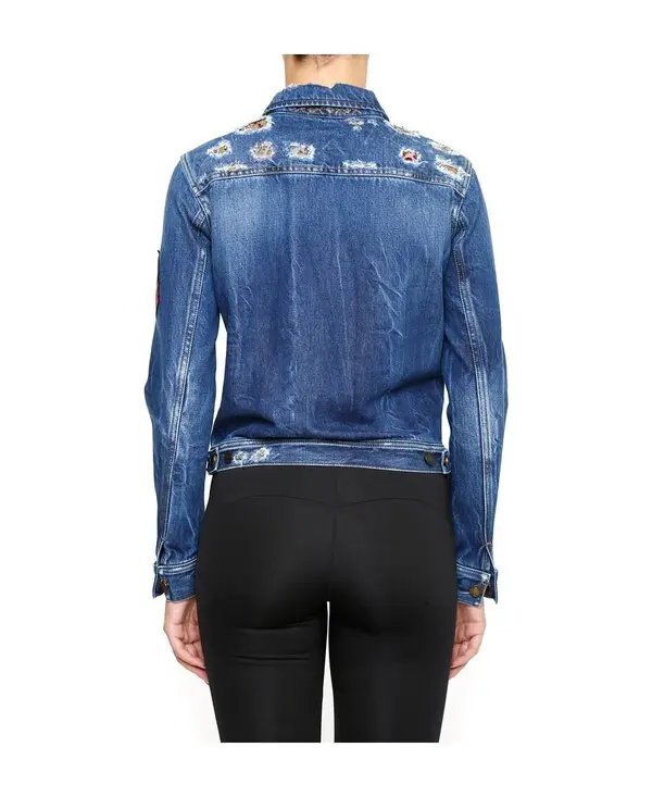 Saint Laurent Denim Jacket With Embellished Details