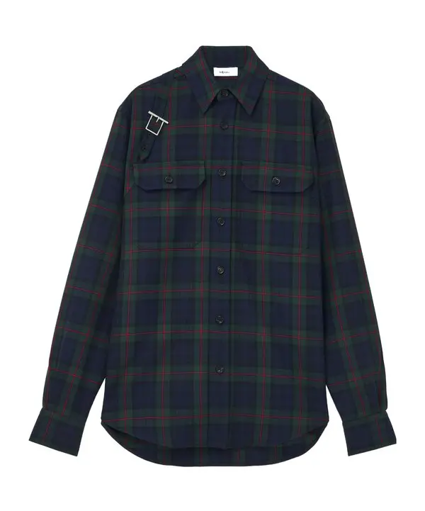 Alexander McQueen Tartan T-bar Harness Overshirt - Black/navy/green