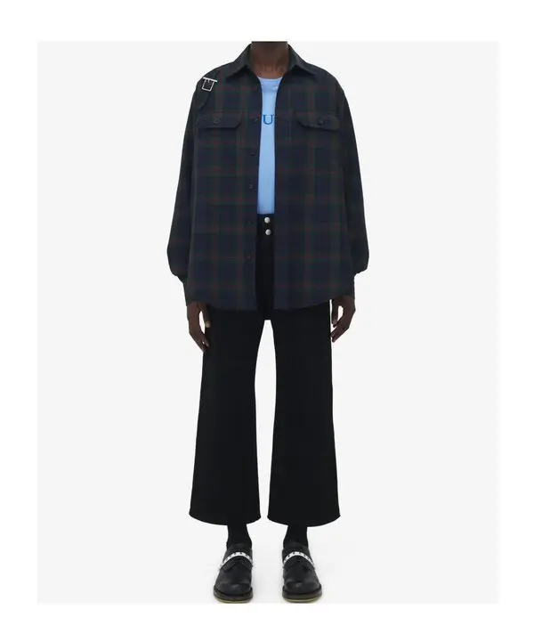 Alexander McQueen Tartan T-bar Harness Overshirt - Black/navy/green