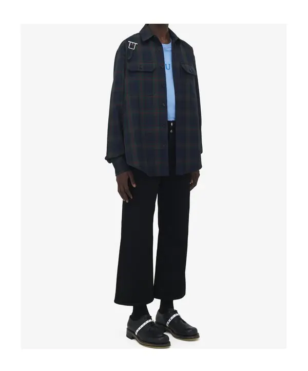 Alexander McQueen Tartan T-bar Harness Overshirt - Black/navy/green