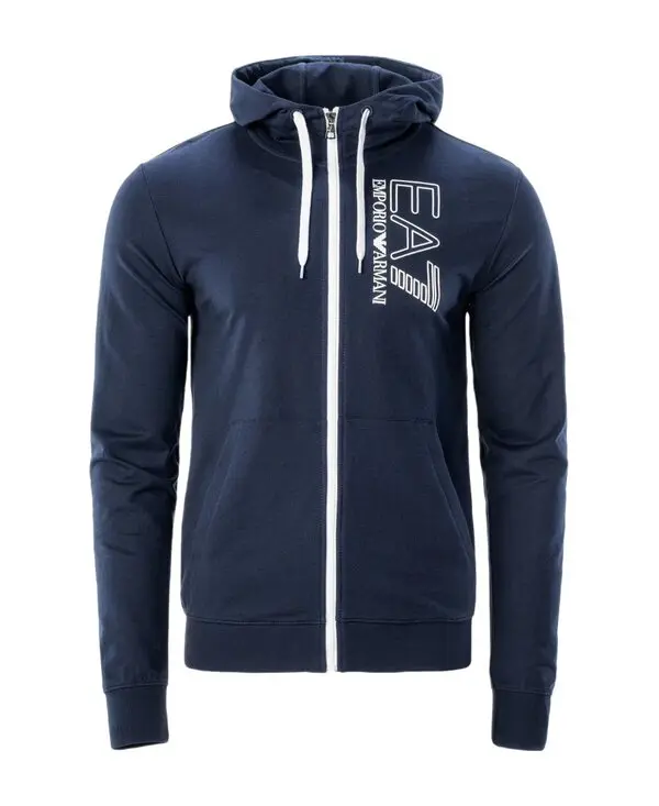 EA7 Logo Zip-up Hooded Casual Jacket