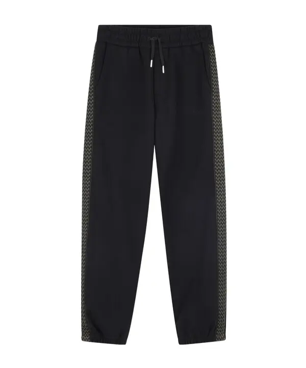 LANVIN Drawstring Sweatpants With Curb Chain Detailing - Black