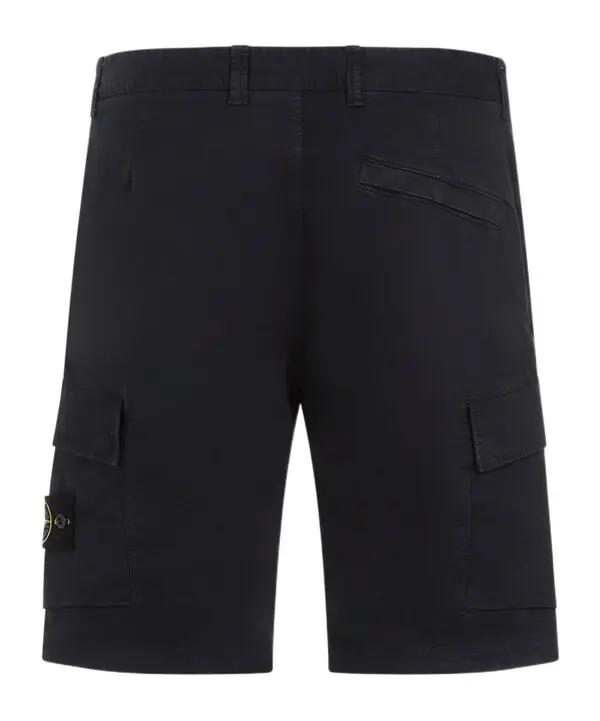 Stone Island Compass Badge Knee-length Cargo Shorts - Blue