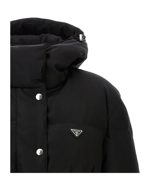 Prada Belted Hooded Down Jacket