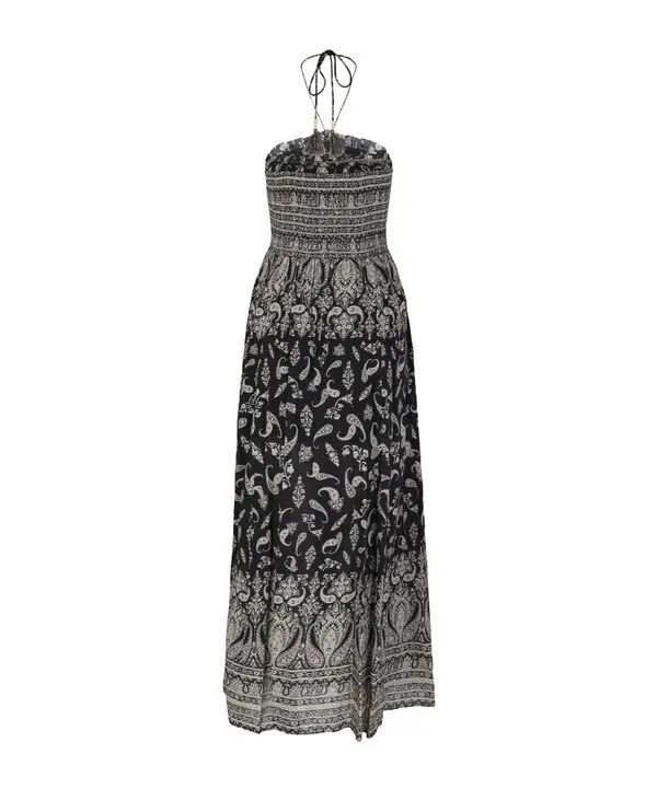 Veronica Beard Ayanna Halter Maxi Dress - Black