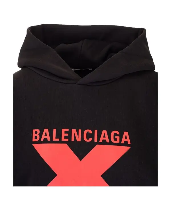 Balenciaga Logo Graphic Hooded Sweater
