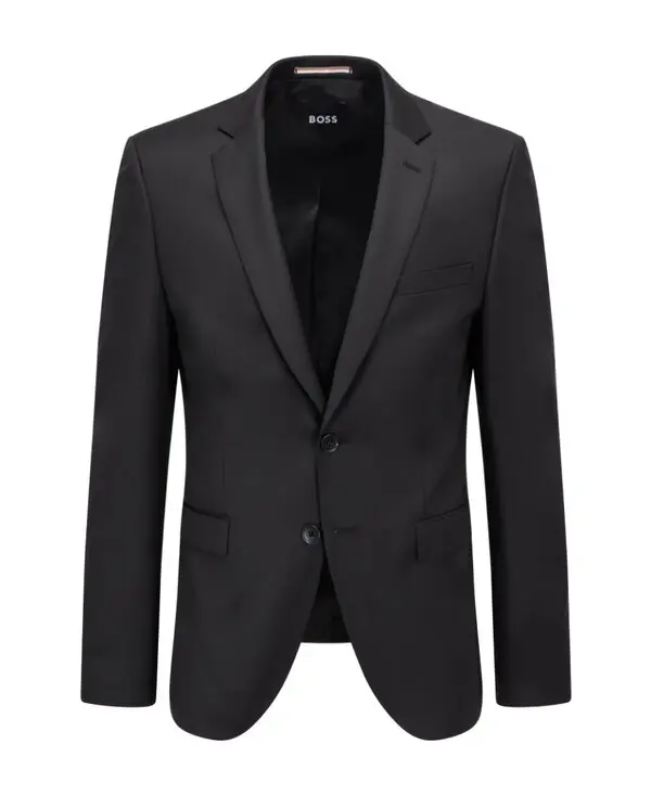 Hugo Boss Virgin-wool Single-breasted Blazer - Black