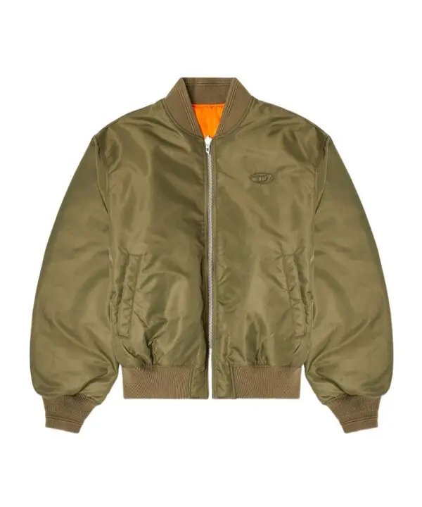 DIESEL® W-type D1 Padded Bomber Jacket - Green/orange