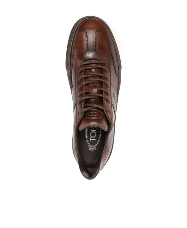 TOD'S Logo-debossed Round Toe Lace-up Sneakers