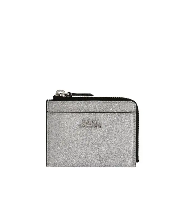 Marc Jacobs Coated Glitter Everyday Top Zip Wallet - Gray
