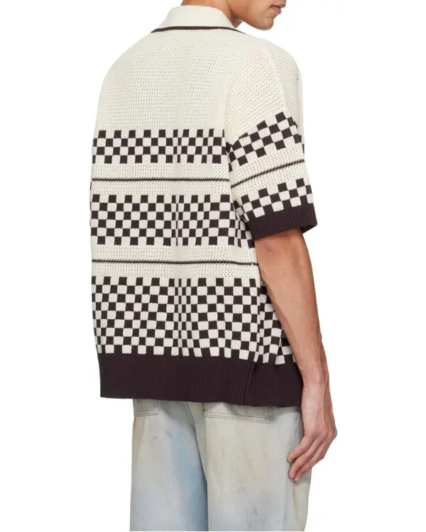 Amiri Chekered Short Sleeved Knitted Shirt - Multicolor