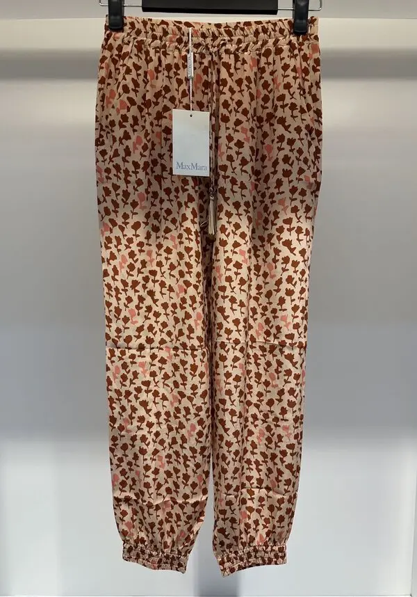 Max Mara Printed Elastic Waist Trousers - Brown