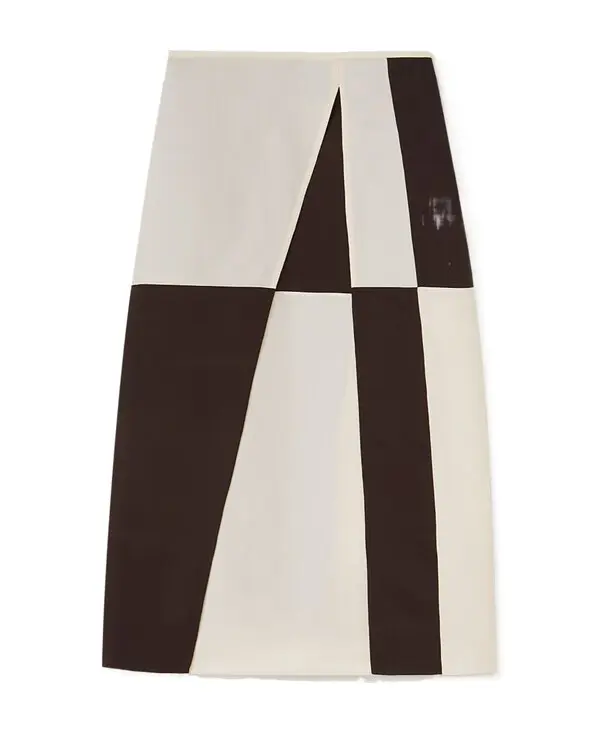JIL SANDER Color-blocked Midi Skirt - White