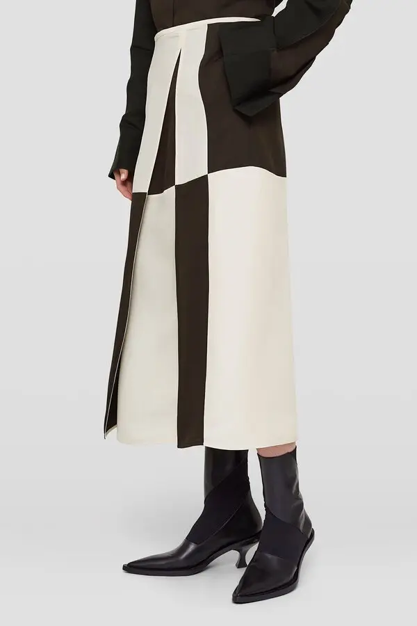 JIL SANDER Color-blocked Midi Skirt