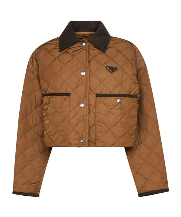 Prada Logo Plaque Quilted Jacket - No