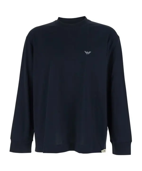 Emporio Armani Logo Embroidered Crewneck T-shirt - Blue
