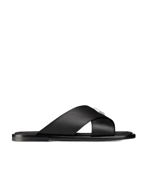Dior Alias Sandal In Grained Calfskin With Cd Diamond Logo - Black