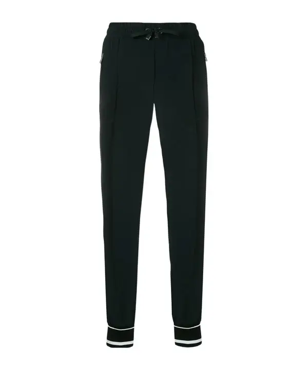 Dolce & Gabbana Drawstring Track Pants With Contrasting Hem - Black