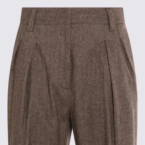 Antonelli Firenze Herringbone High Waist Trousers
