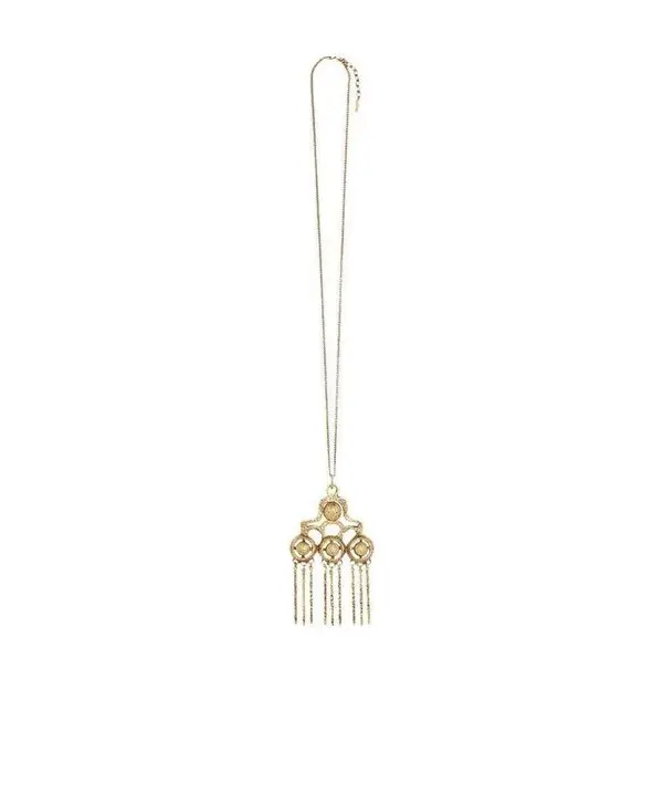 Saint Laurent Oversized Talisman Pendant Necklace - Yellow