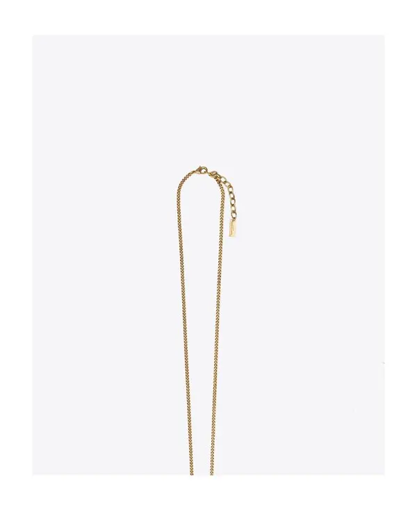Saint Laurent Oversized Talisman Pendant Necklace - Yellow
