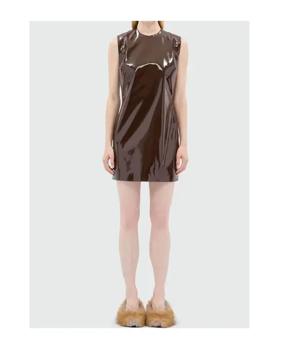 MSGM Sleeveless Patent Mini Dress