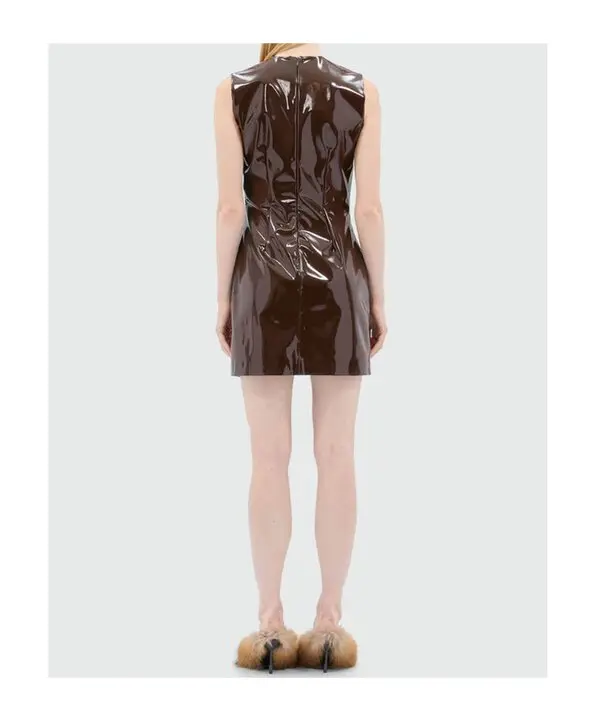 MSGM Sleeveless Patent Mini Dress