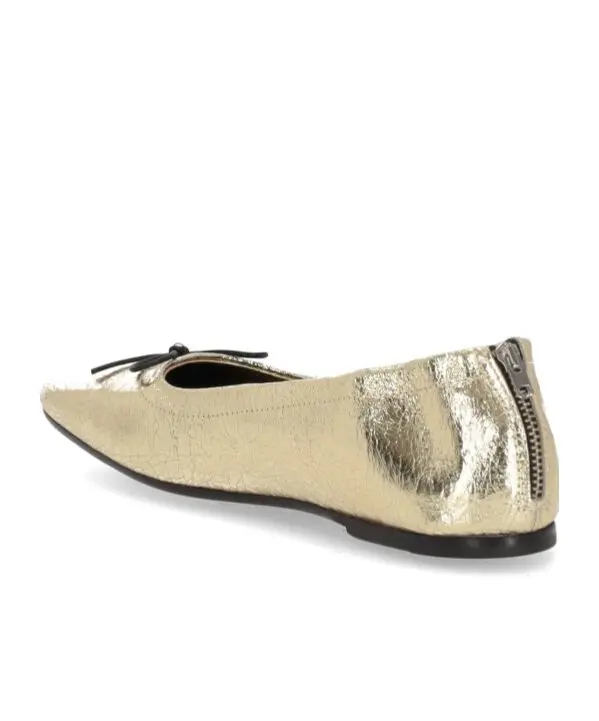 GOLDEN GOOSE Square-toe Bow Detail Ballerina Flats - Nude