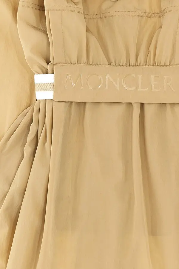 Moncler Logo Print Belted Hooded Rain Jacket