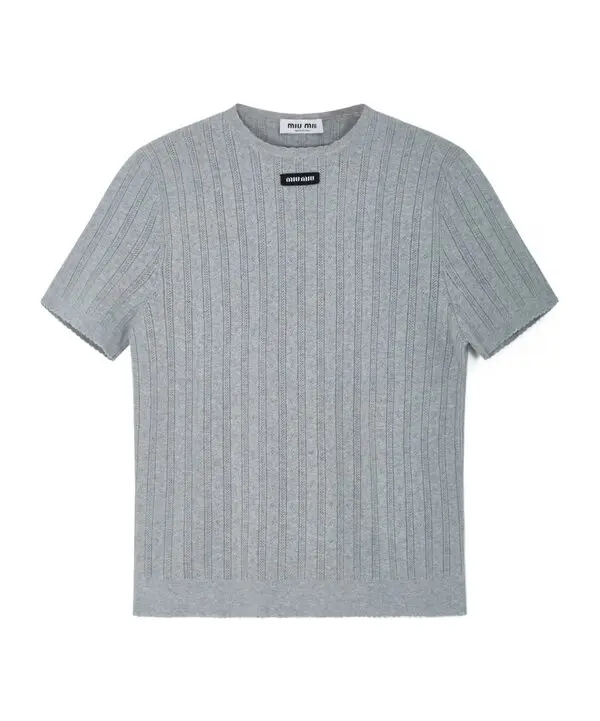 Miu Miu Openwork Cotton Knit Jumper