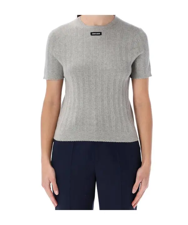 Miu Miu Openwork Cotton Knit Jumper