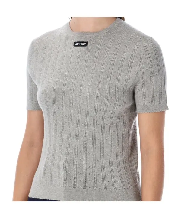 Miu Miu Openwork Cotton Knit Jumper