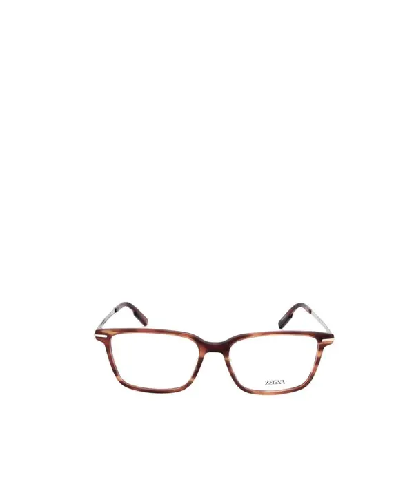 Zegna Rectangle Frame Eyeglasses - Brown
