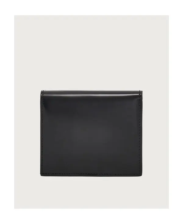 FERRAGAMO Gancini Clasp Compact Wallet - Black