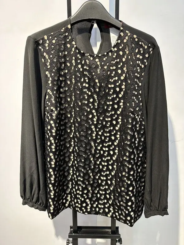 Max Mara Long-sleeved Blouse With Lace Detailing