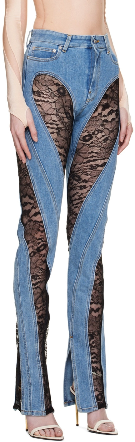 MUGLER Lace-panel Skinny Jeans