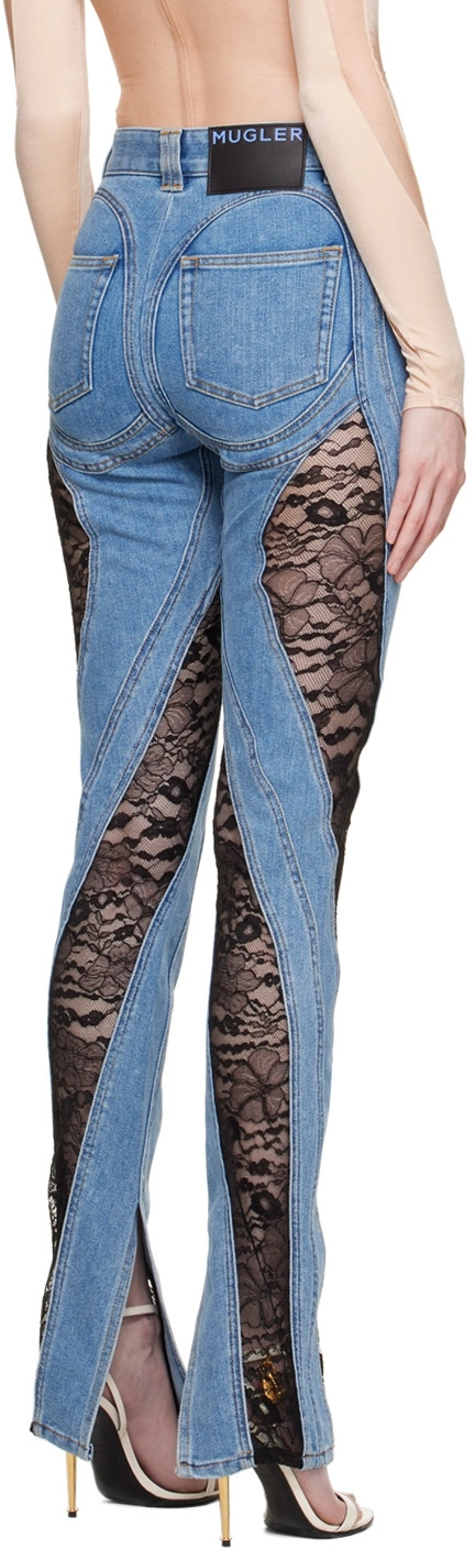 MUGLER Lace-panel Skinny Jeans