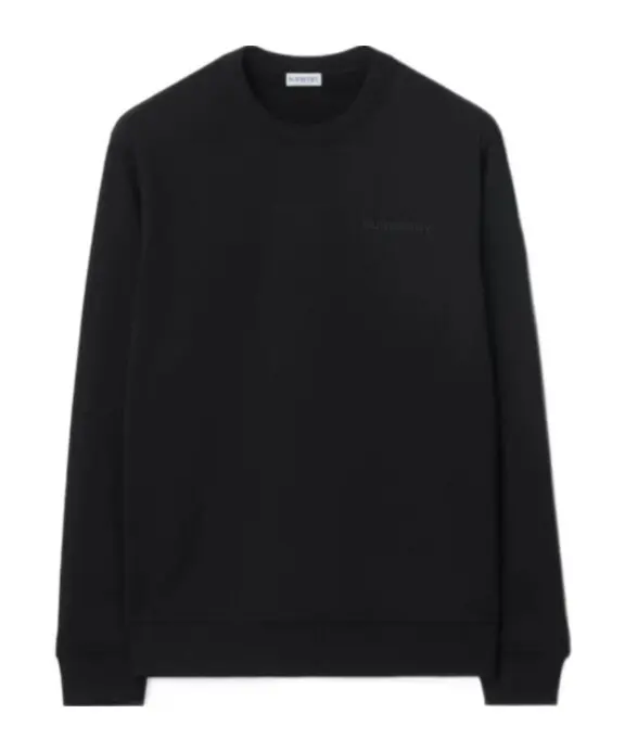Burberry Logo Detailed Crewneck Sweatshirt - Black