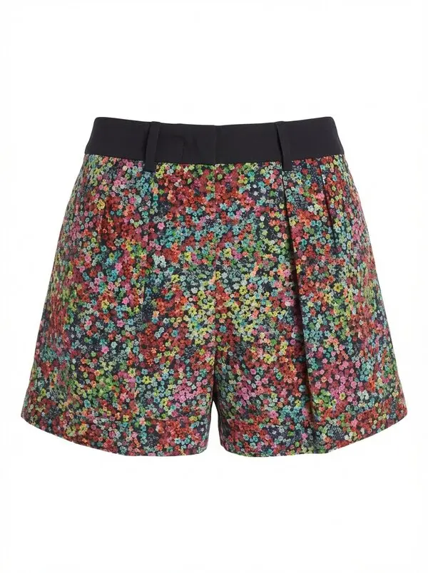 Sportmax Pleated Floral Print Midi Skirt