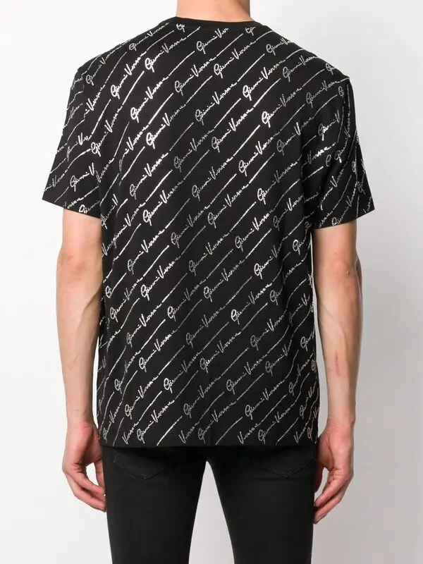 Versace Crystal Decorated Logo Inlaid T-shirt