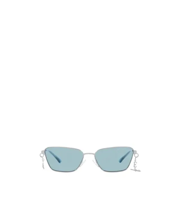 Emporio Armani Logo Engraved Square-frame Sunglasses - Blue