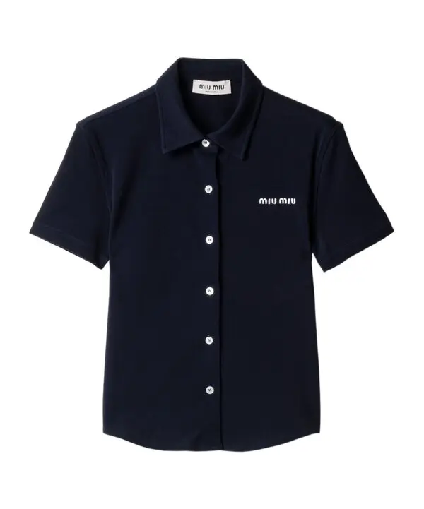 Miu Miu Short Sleeve Logo Top