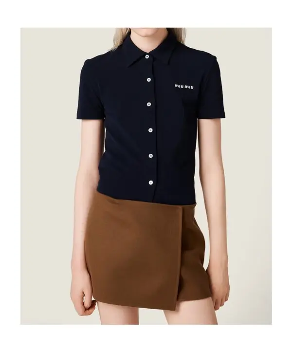 Miu Miu Short Sleeve Logo Top